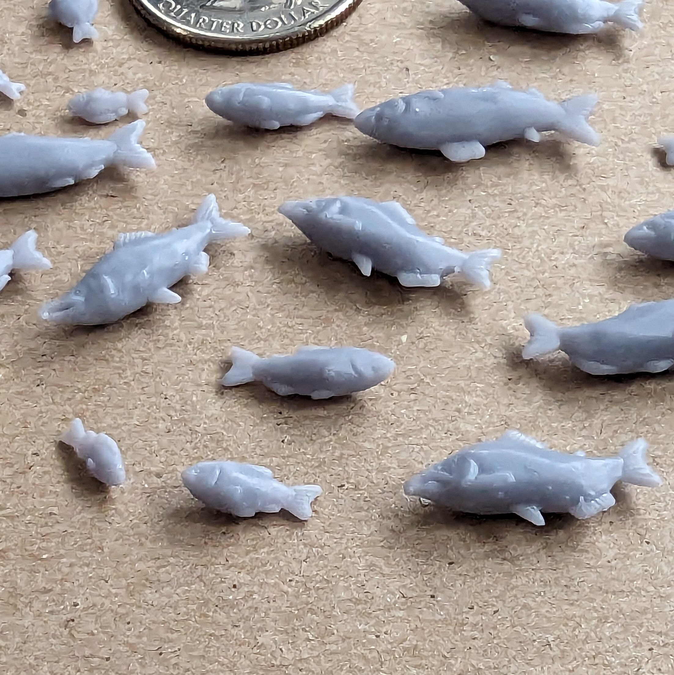 50pc Fish Miniature 3D Printed Dnd Scatter Terrain Dungeons and Dragons ...