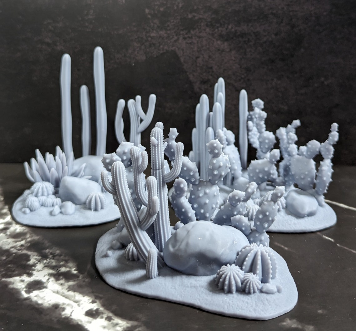 Large Cacti Dnd Dungeons and Dragons 28mm/32mm Desert Scatter Terrain ...