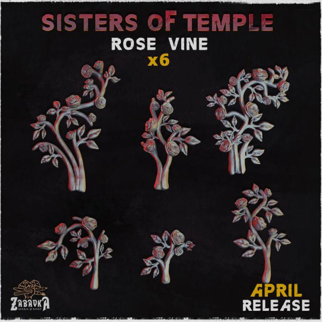 Rose Vine Flower Miniatures Dungeons and Dragons 28mm/32mm Basing Bits ...