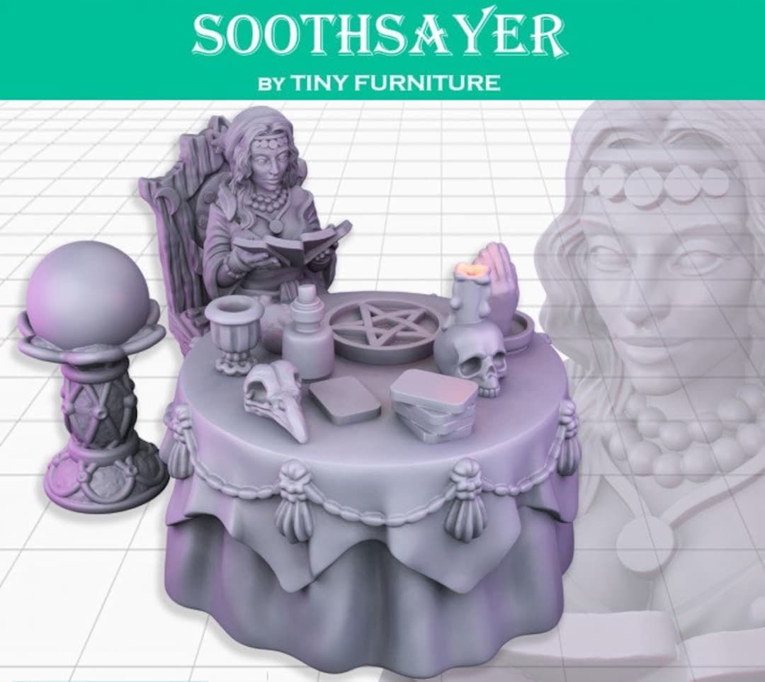 Soothsayer, Dnd, Dungeons and Dragons, Sitting Miniature, Tabletop RPG Scatter Terrain ...
