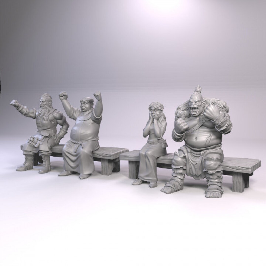 28mm/32mm Cheering Crowd Miniatures for Dungeons & Dragons Stadium ...