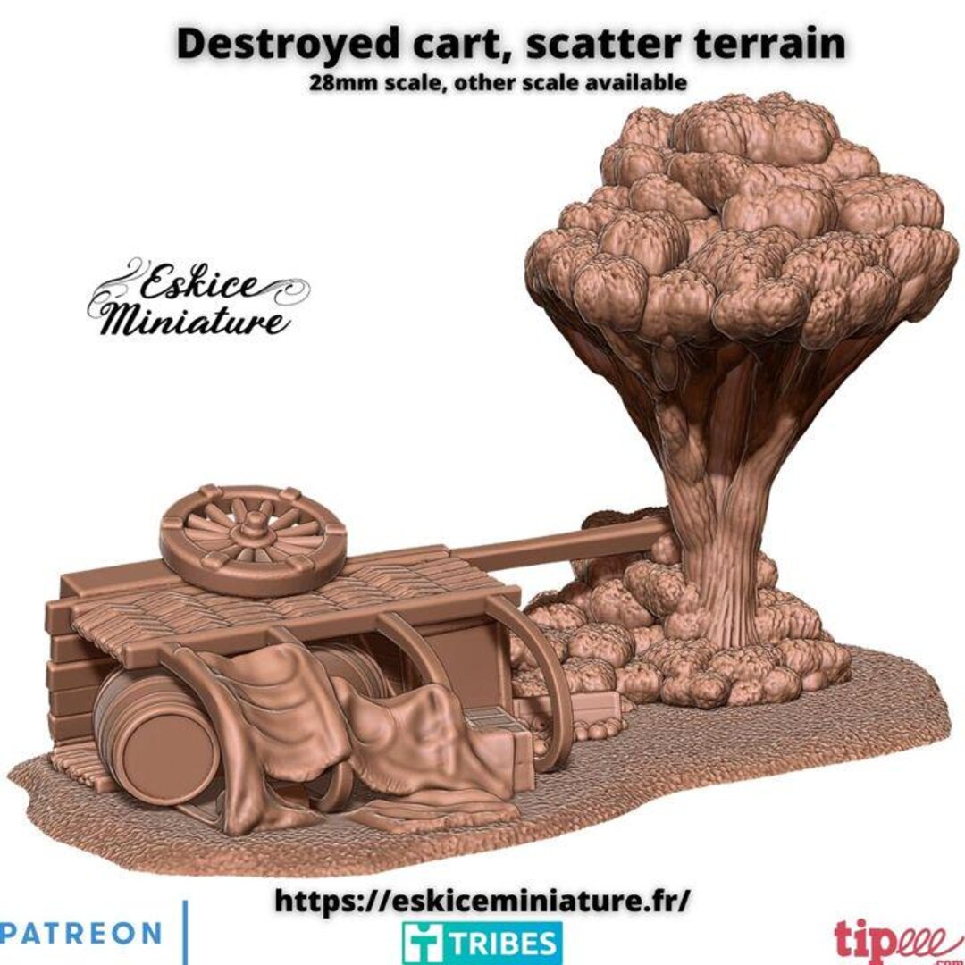 Destroyed Cart Scatter Terrain – 15mm 20mm 28mm 32mm 1 35 Scale ...