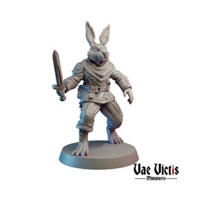 Rabbit Fighter Dnd Dungeons and Dragons 28mm/32mm Rabbit Warrior Dnd ...