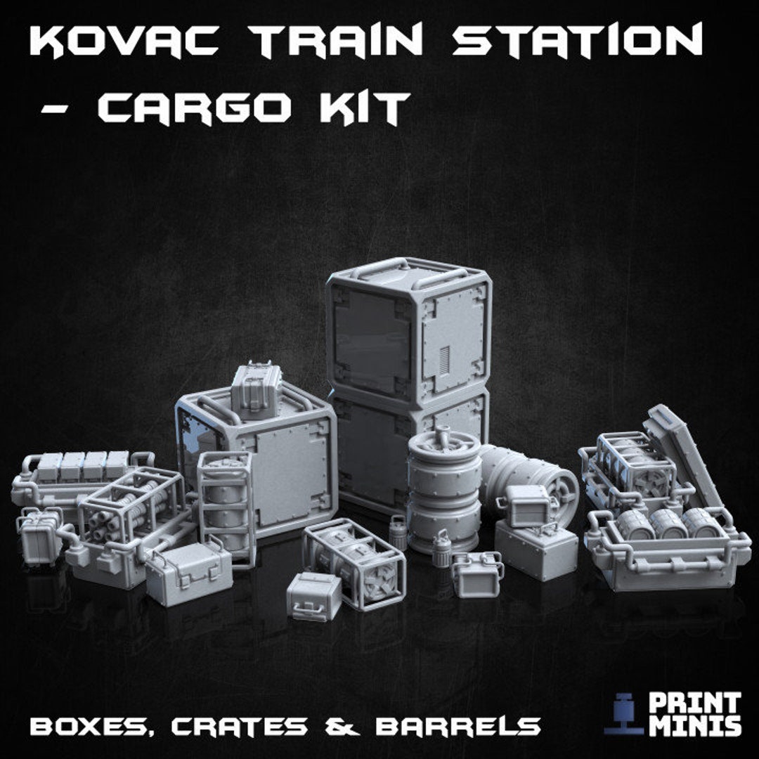 Scifi Boxes, Barrels and Crates for Cargo Scatter Terrain Dnd Dungeons ...