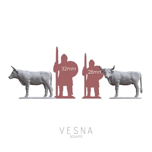 3pc Cows Dnd Dungeons and Dragons 28mm/32mm Cow Miniatures Farm Animal ...