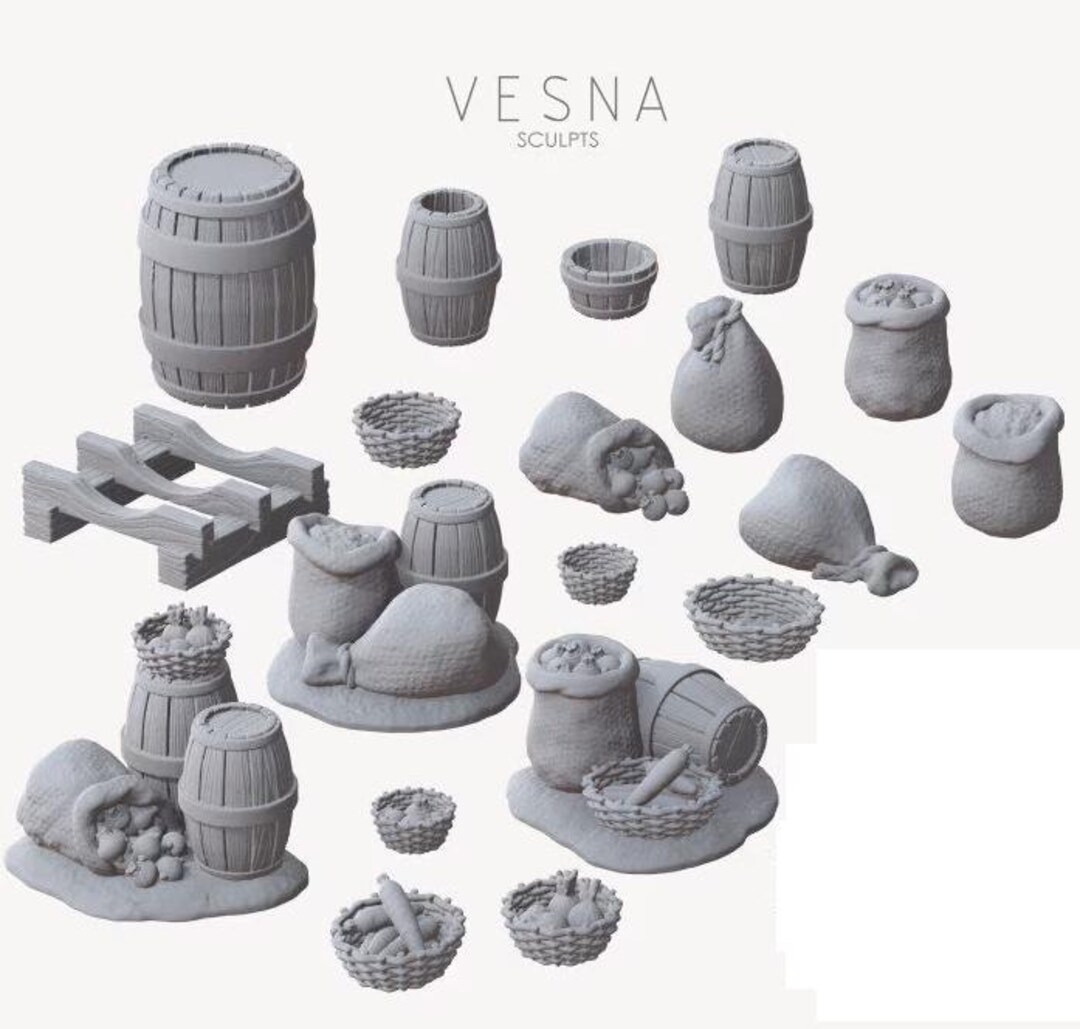 Barrels Dnd Dungeons and Dragons 28mm/32mm Beer Barrel Miniature ...