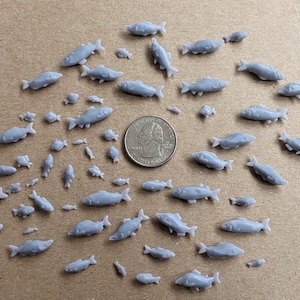 50pc Fish Miniature 3D Printed Dnd Scatter Terrain Dungeons and Dragons ...