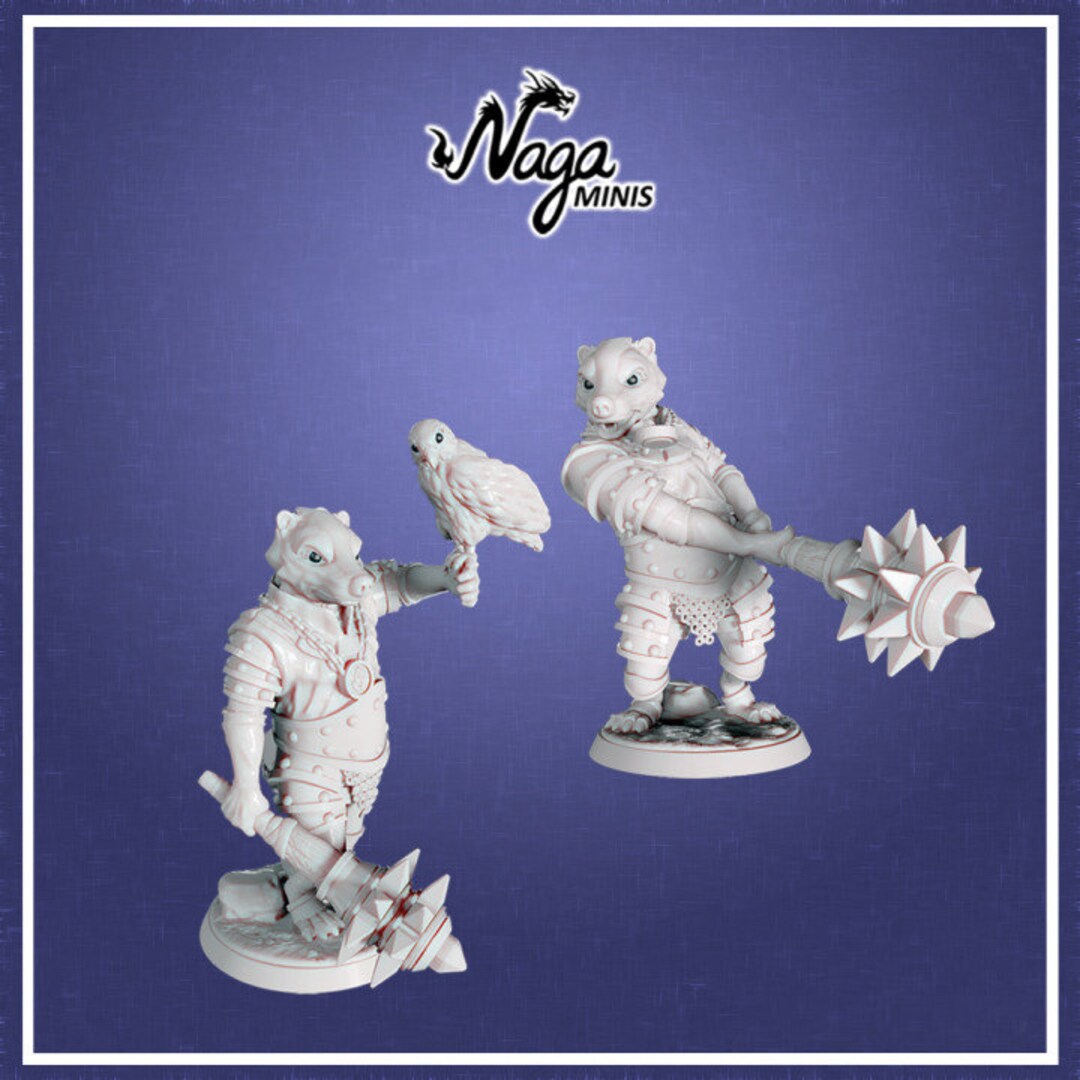 2pc Badger Cleric Npcs Dnd Dungeons and Dragons 28mm 32mm Combat and ...