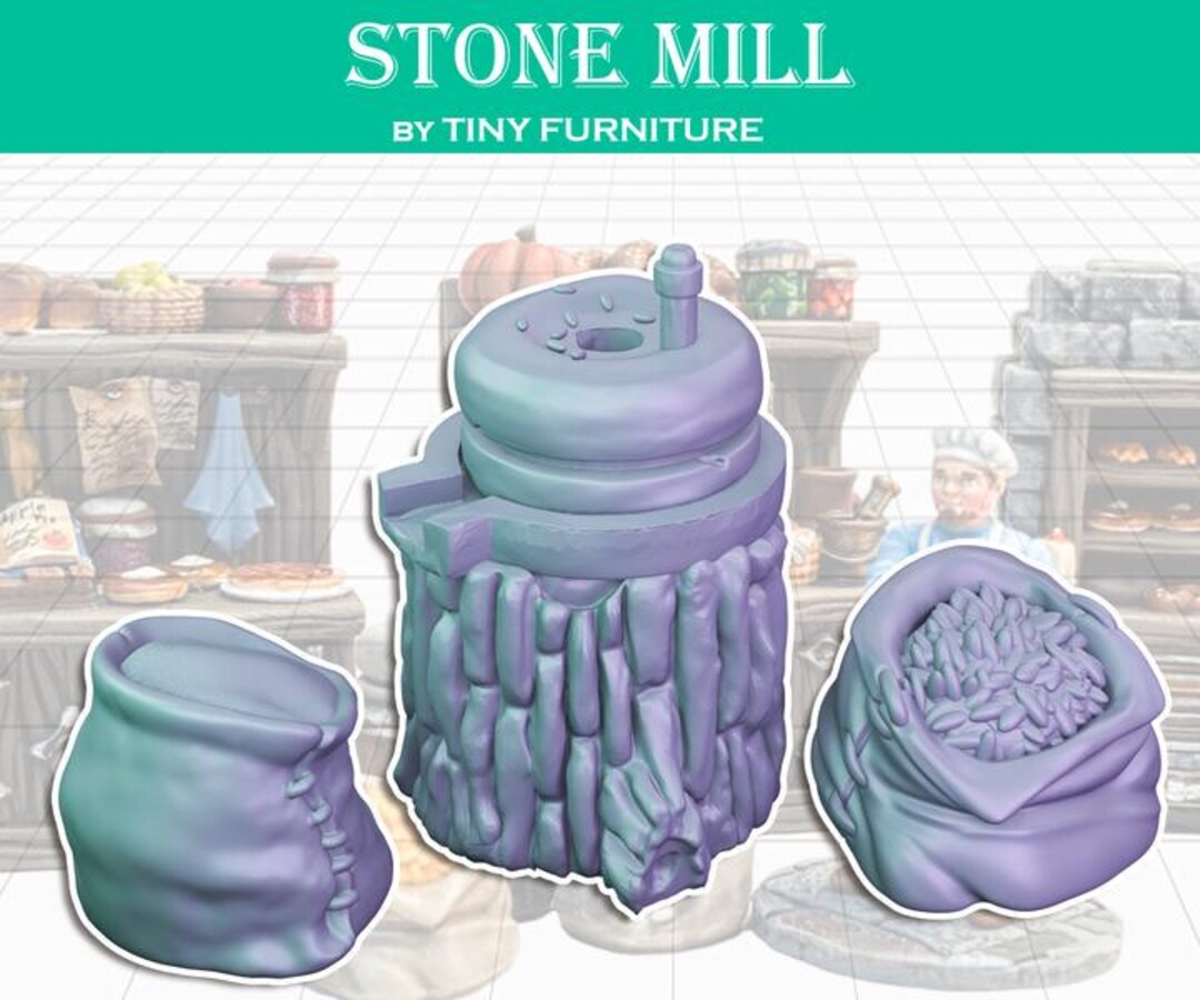 3pc Stone Mill Miniature Scatter Set Dnd Dungeons and Dragons 28mm/32mm ...