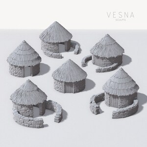 Dark Age Village Miniature Set Dnd Dungeons and Dragons Town Miniatures ...