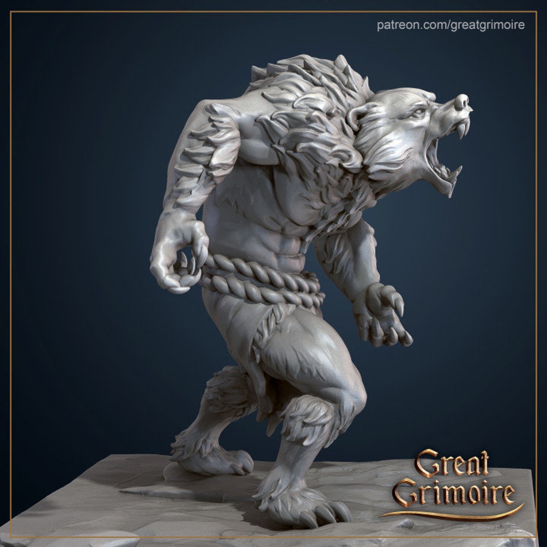 Werebear Dnd Dungeons and Dragons 28mm/32mm Monster Figurine Dnd Animal ...