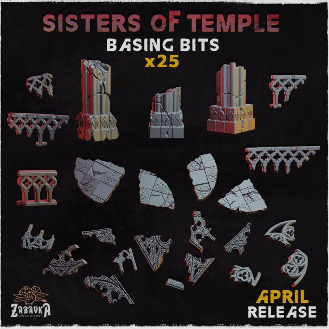 Sisters of Temple Basing Bits for Dungeons and Dragons 28mm/32mm Basing ...