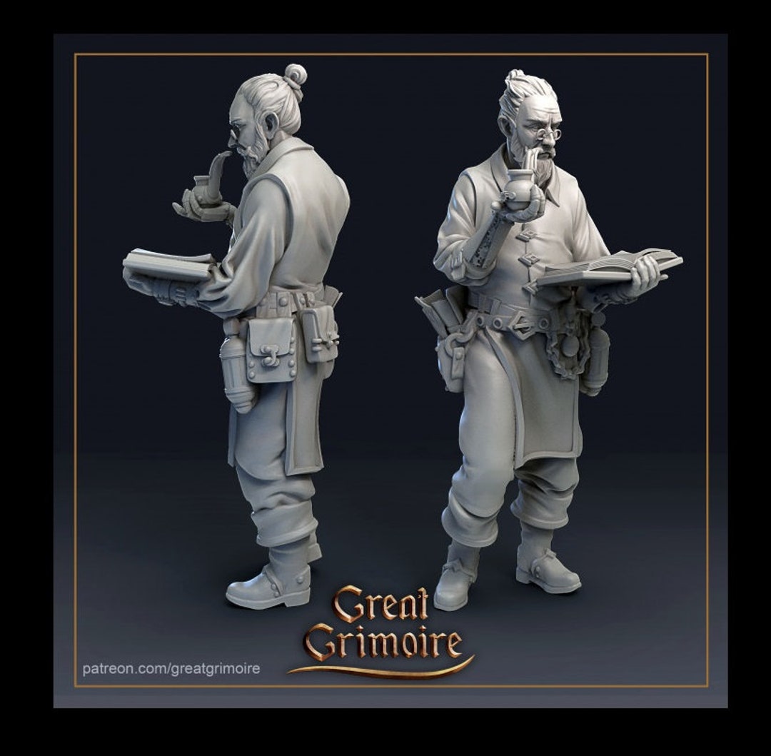 Professor Smoking a Cigar Miniature Dnd Dungeons and Dragons 28mm/32mm ...