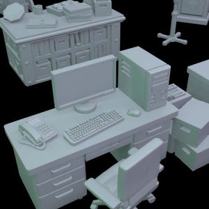 Police Office Miniature Scatter Terrain Office Furniture Dnd Dungeons ...