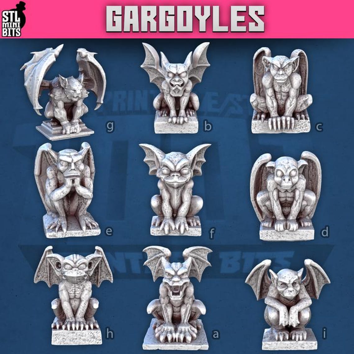 Gargoyles for Dungeons and Dragons 28mm/32mm Basing Bits Dnd Scatter ...