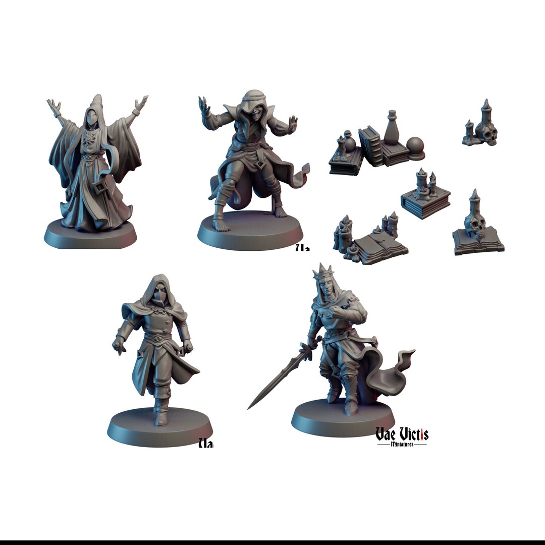 4pc Cultist Leaders Squad Dnd Dungeons and Dragons Miniature Cultist ...