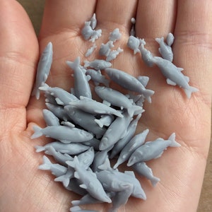 50pc Fish Miniature 3D Printed Dnd Scatter Terrain Dungeons and Dragons ...