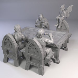 Elven Dinner, Tavern Furniture Elf Miniatures Dnd Dungeons and Dragons ...