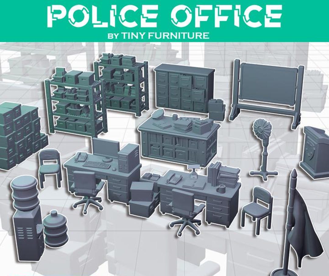 Police Office Miniature Scatter Terrain Office Furniture Dnd Dungeons ...