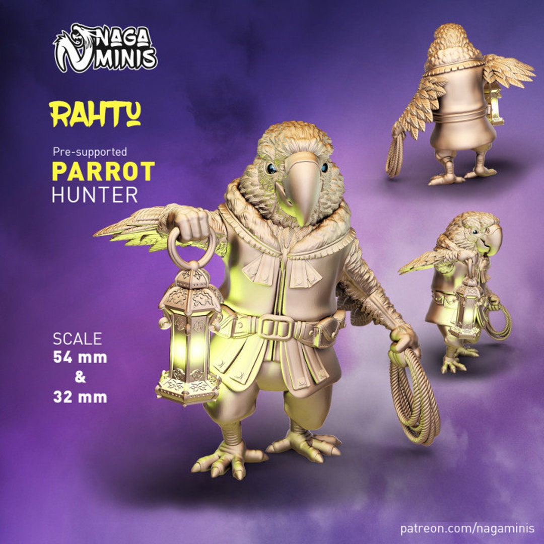 Parrot Miniature, Dnd, Parrot Folk Hunter, Dungeons and Dragons ...