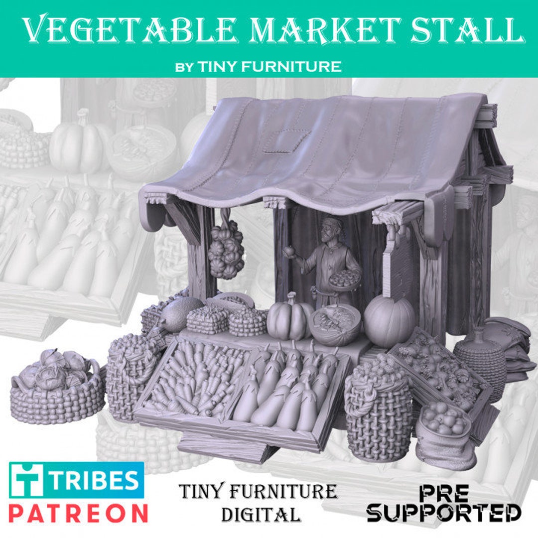 Vegetable Market Stall, Dnd, Dungeons and Dragons, 3D Printed ...