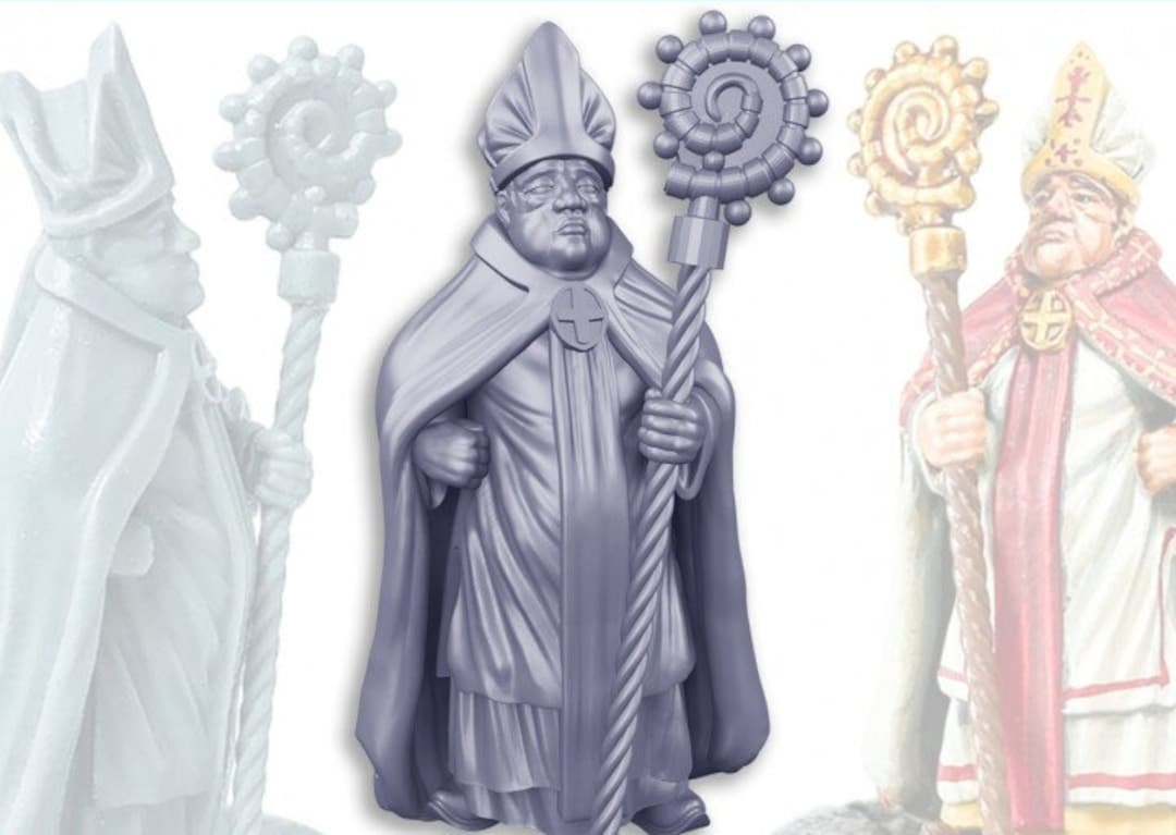 3D Printed Bishop Miniature for Dnd Dungeons and Dragons Tabletop Rpgs ...