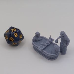 Village Bath Miniature Set for Dnd, Dungeons and Dragons, Spa Scenes ...
