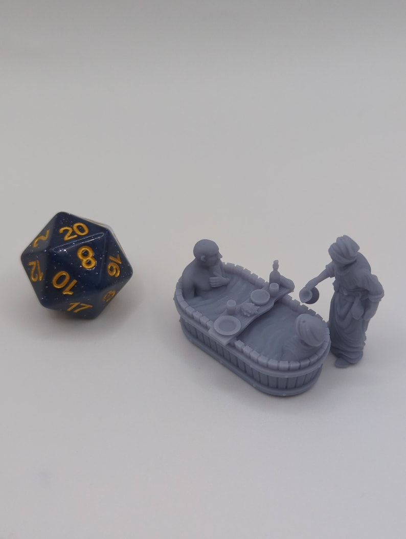 Village Bath Miniature Set for Dnd, Dungeons and Dragons, Spa Scenes ...