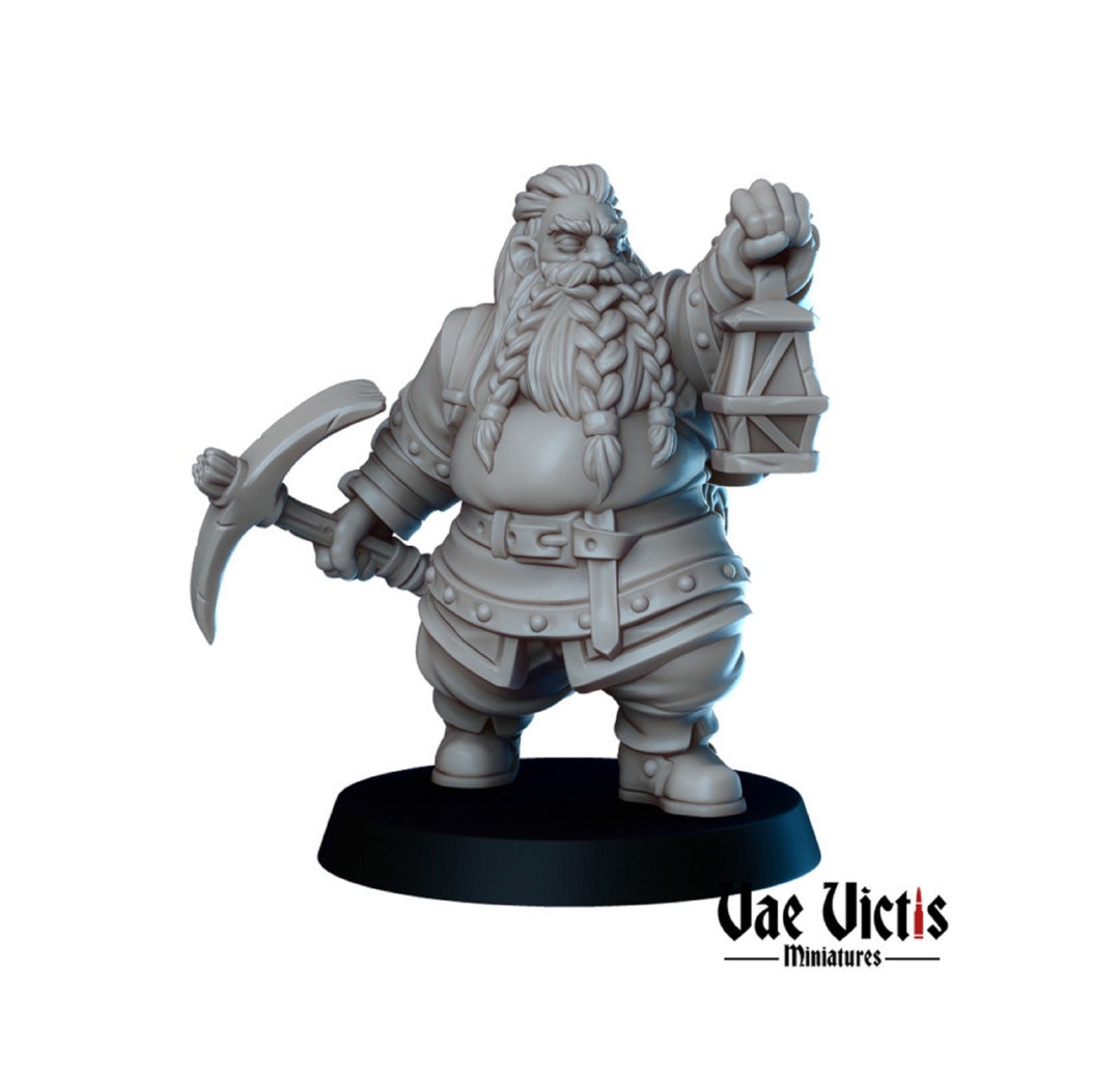 Explorer Miner NPC Dnd Dungeons and Dragons 28mm/32mm TTRPG Wargame NPC ...