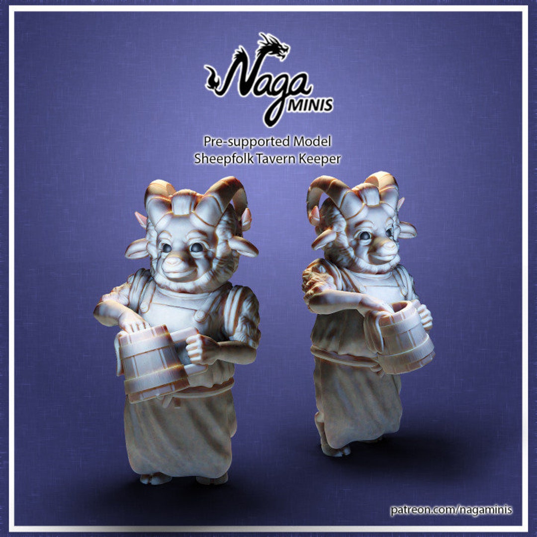 Sheep Folk Tavern Keeper Dnd Dungeons and Dragons 28mm or 32mm Dnd ...