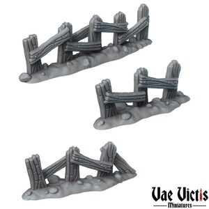 Wood Fences, Set or Single 28mm 32mm Scale Dnd Dungeons and Dragons ...