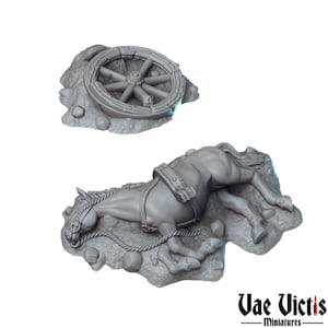 3pc Broken Cart and Horse Corpse Dnd Dungeons and Dragons 28mm/32mm ...