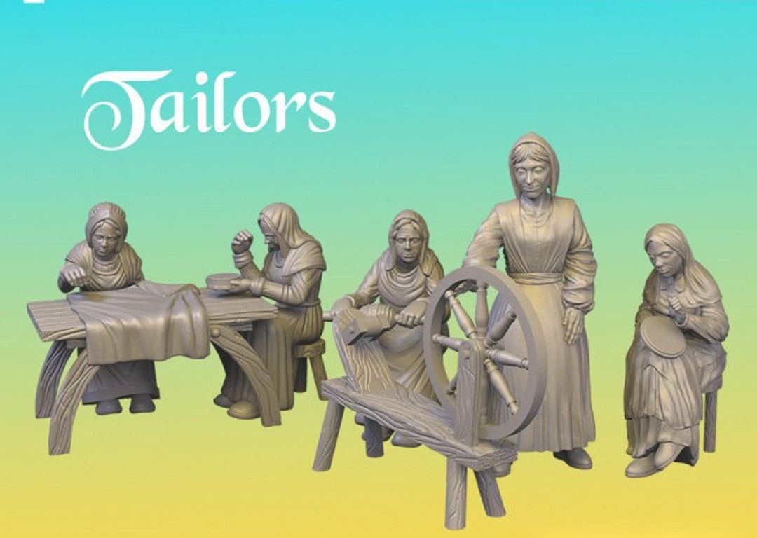 Tailors Miniature Set Dnd Dungeons and Dragons 28mm/32mm Wargame Market ...