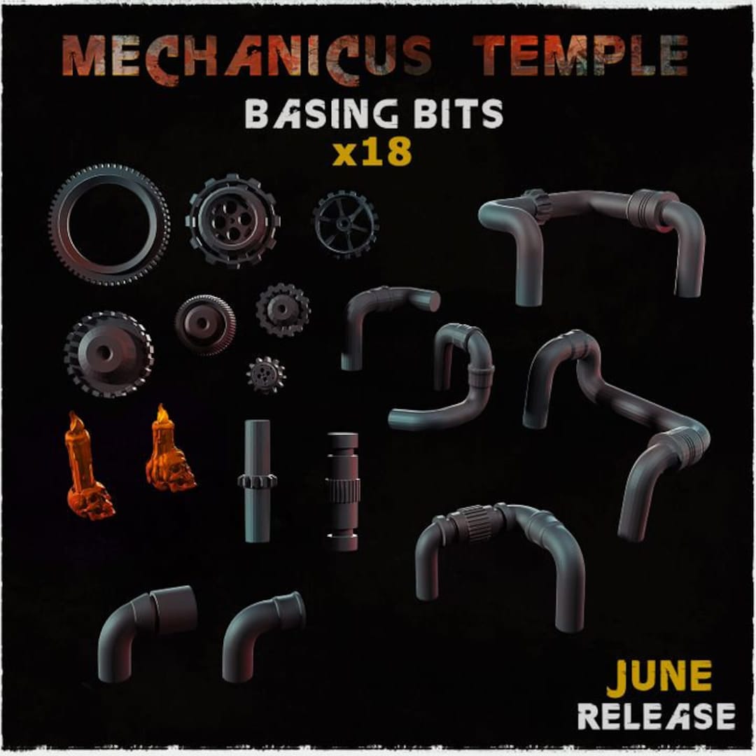 18pc Mechanicus Temple Basing Bits Dnd Dungeons and Dragons 28mm/32mm ...