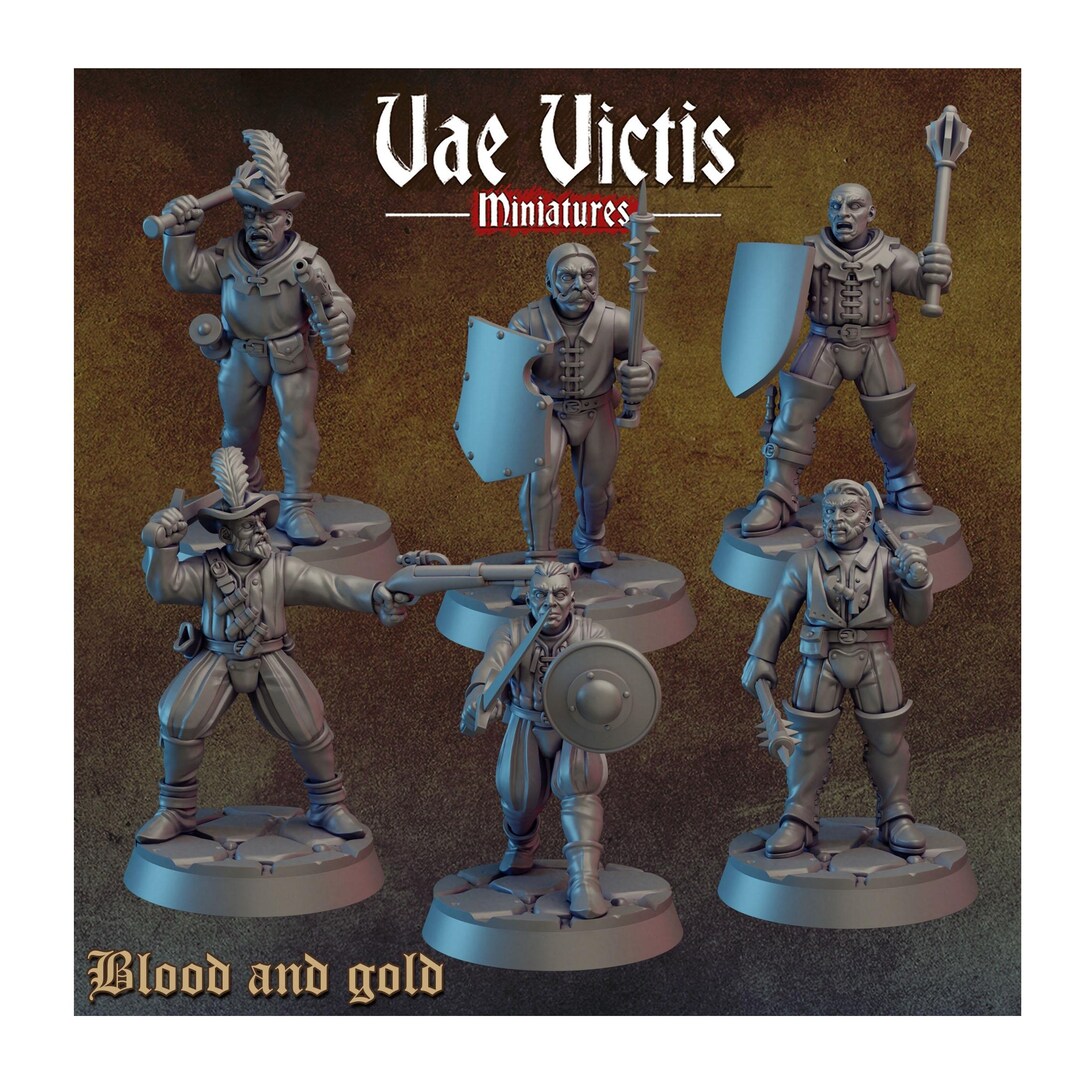 6pc Guards Dnd Dungeons and Dragones 28mm/32mm Warriors Guard Fighters ...