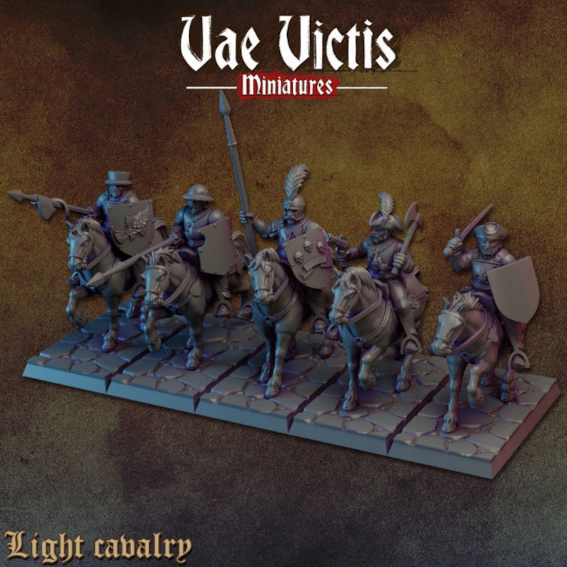 Prebuilt Light Cavalry Miniatures Set Dnd Dungeons and Dragons 28mm ...
