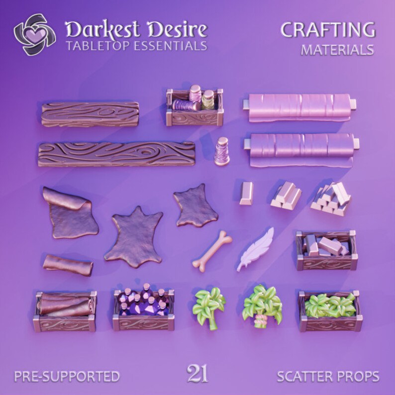 21pc Crafting Dnd Dungeons and Dragons Workbench Scatter Terrain 28mm ...
