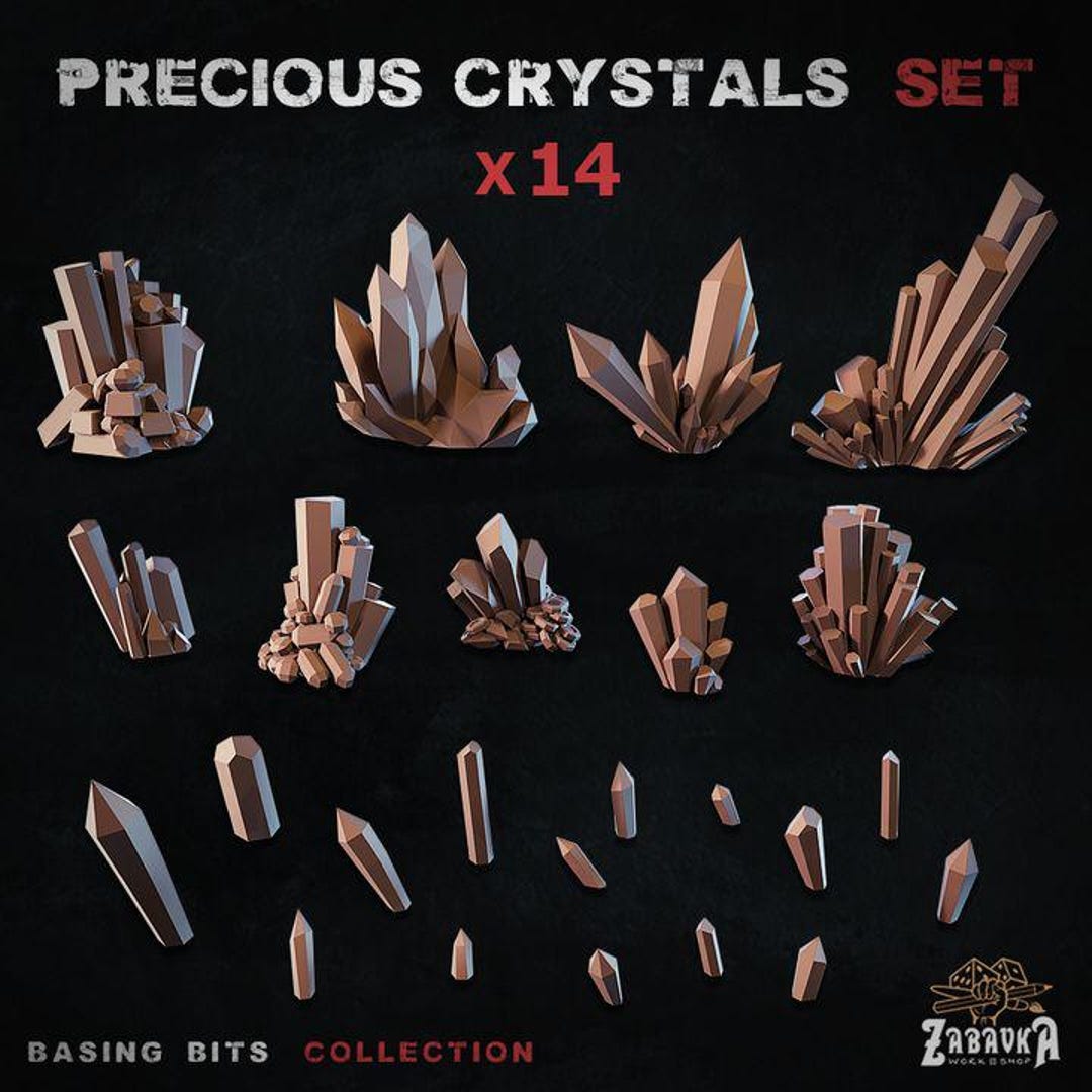 14pc PRECIOUS Crystal Scatter Scenery Set Dnd Dungeons and Dragons 28mm ...