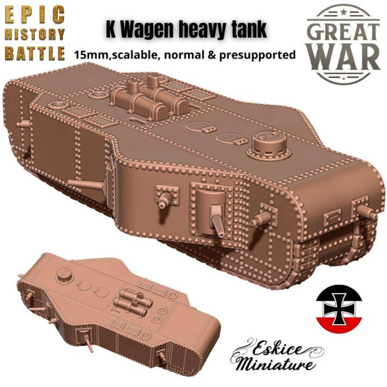 46pc WW1 German Starter Pack – 15mm 20mm 28mm 32mm 1 35 Scale ...
