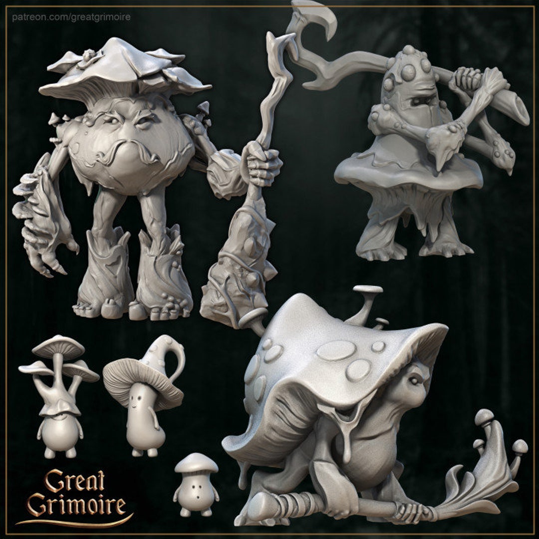 Fungal Mushroom Warriors Dnd Dungeons and Dragons 5e Creatures 28mm ...