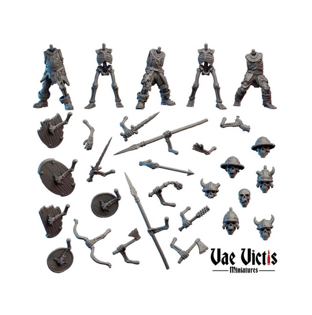 Skeleton Army Squad, Modular, Dnd Miniature Undead Army for Tabletop ...