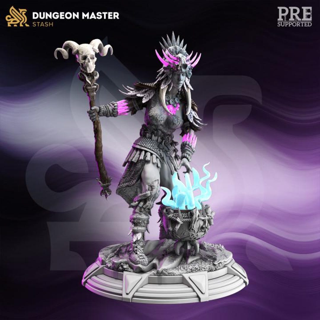 Goliath Shaman Miniature Dungeons and Dragons 28mm/32mm/38mm Mini RPG ...