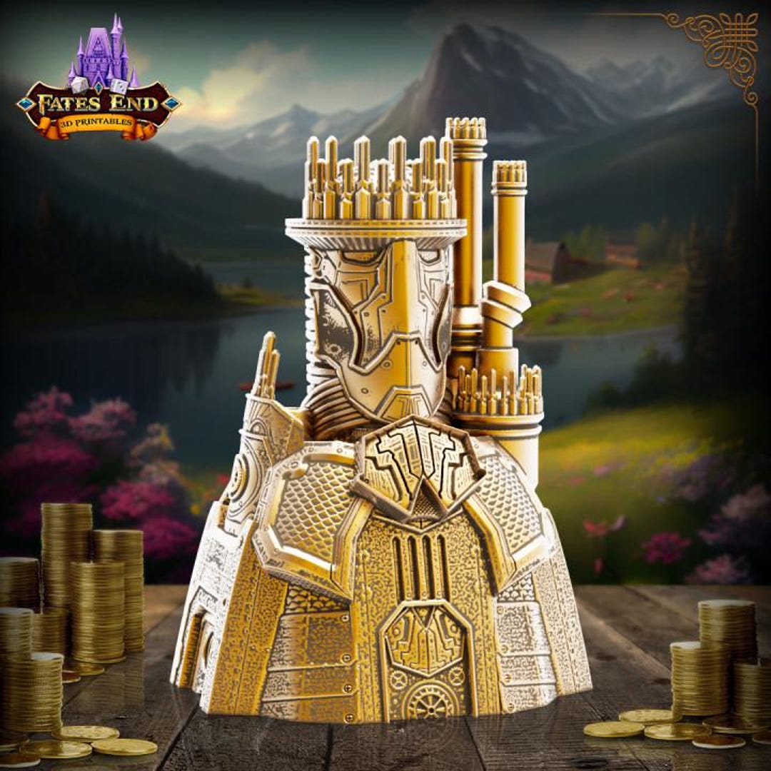 Warforged Bank – Mechanical Construct Coin Bank – Dnd RPG Fantasy Decor ...