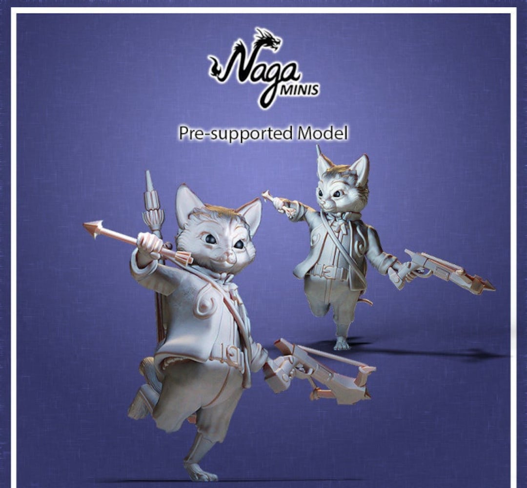 Cat Folk Bard Combat Miniature Dnd Dungeons and Dragons 28mm/32mm TTRPG ...