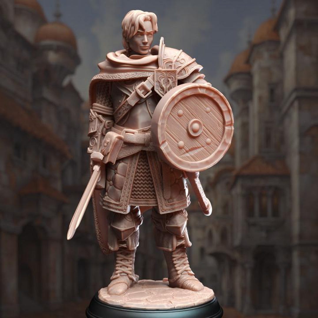 Human Fighter NPC With Sword and Shield for Dnd Dungeons and Dragons ...