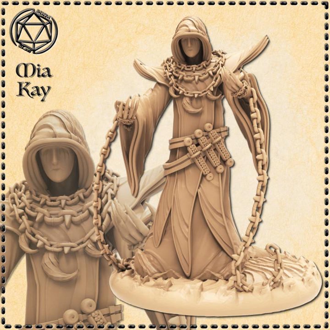 Dark Mage Miniature Dnd Dungeons and Dragons 28mm/32mm Wizard Mini RPG ...