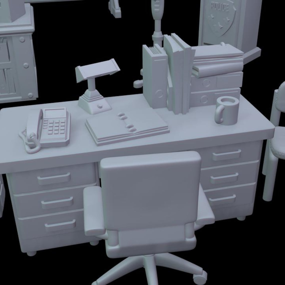 Police Office Miniature Scatter Terrain Office Furniture Dnd Dungeons ...