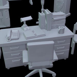 Police Office Miniature Scatter Terrain Office Furniture Dnd Dungeons ...