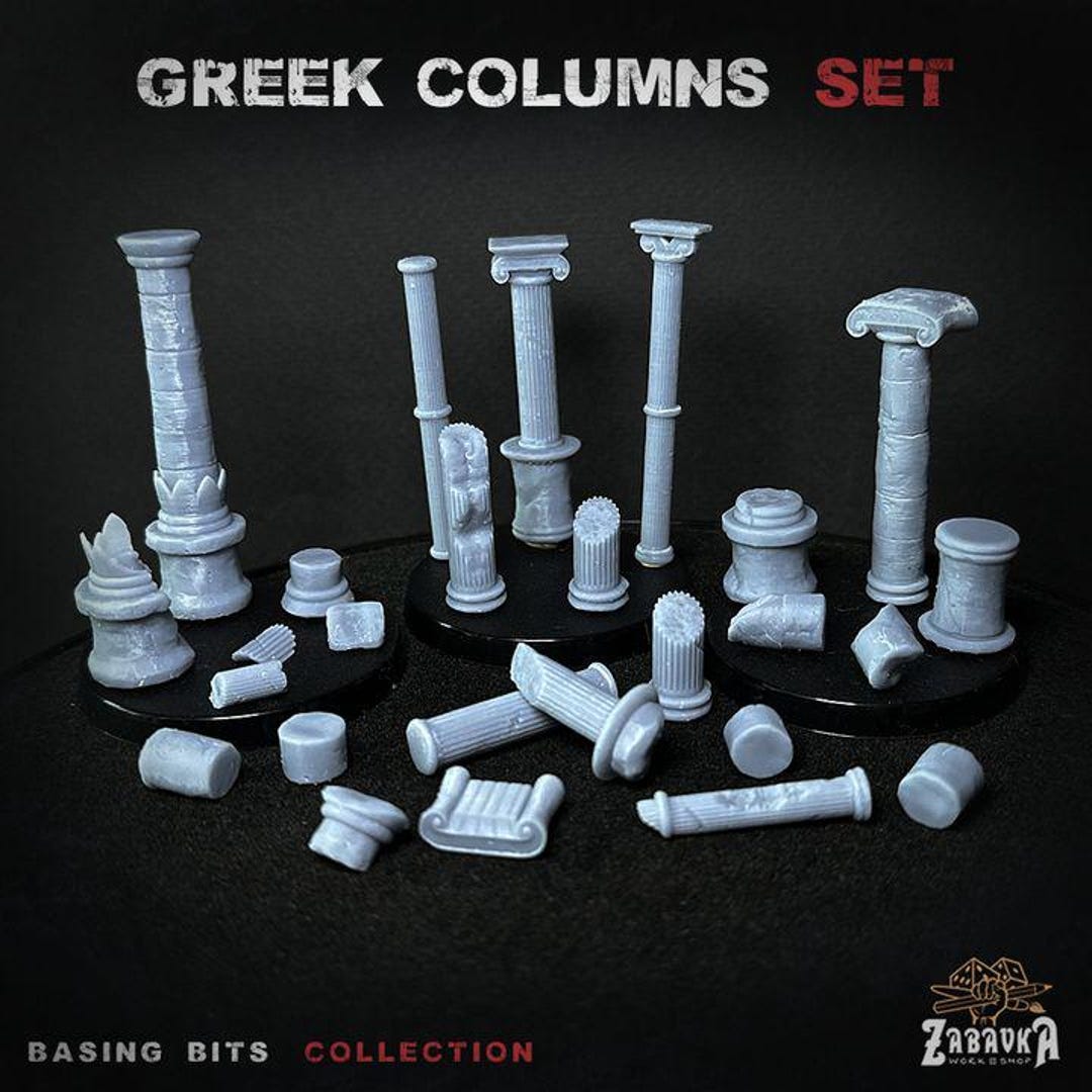 44pc Greek Columns Basing Bit Minis Dungeons and Dragons 28mm/32mm ...