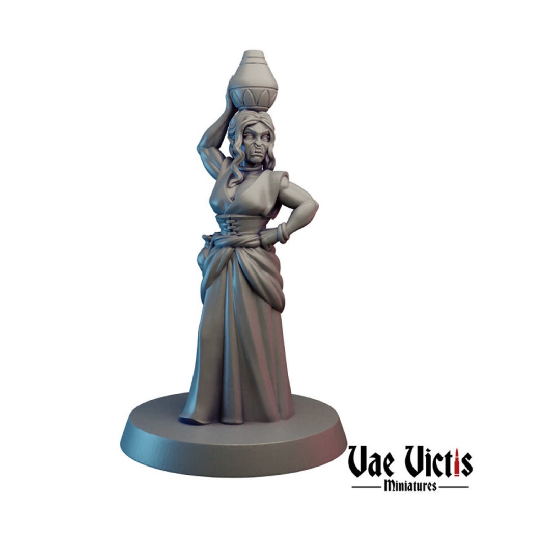 Orc Female Villager Townsfolk 28mm or 32mm Scale Dnd Miniature ...